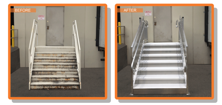 DOCK Step Before and After - Upside Installation