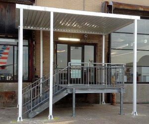 Modular Canopy and Stairs - Upside Innovations Installation