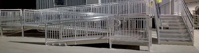 Long Switchback Ramp w Stairs - Upside Innovations Installation