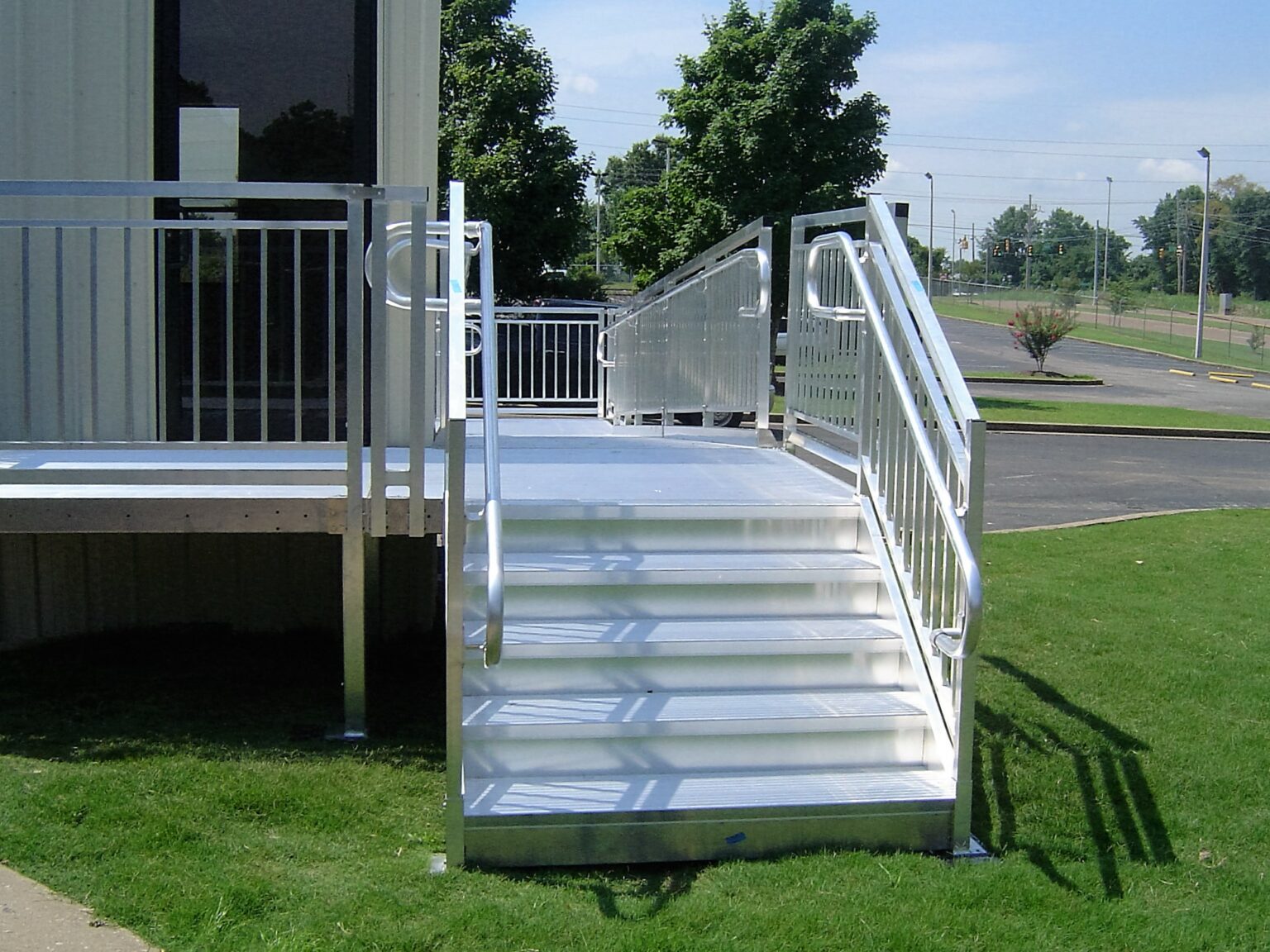 Modular Building Industrial Stairs - Upside Innovations Installation
