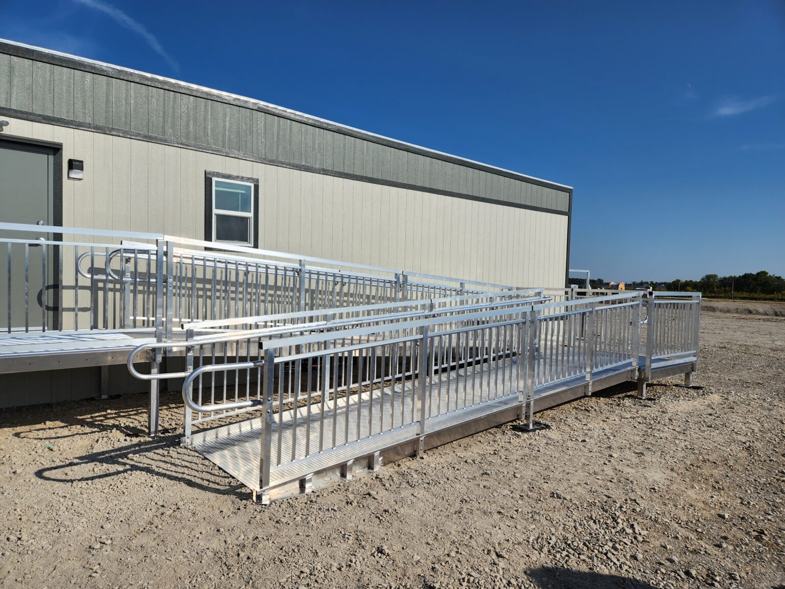ADA Ramp on Modular Building - Upside Installation